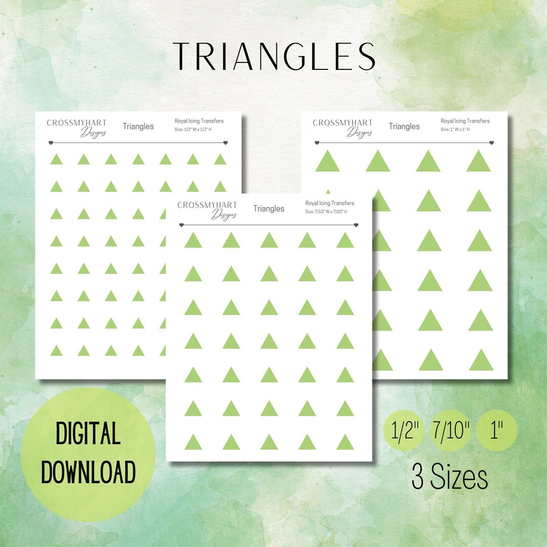 Triangles Royal Icing Transfer Sheet | Triangle Shapes Royal Icing ...