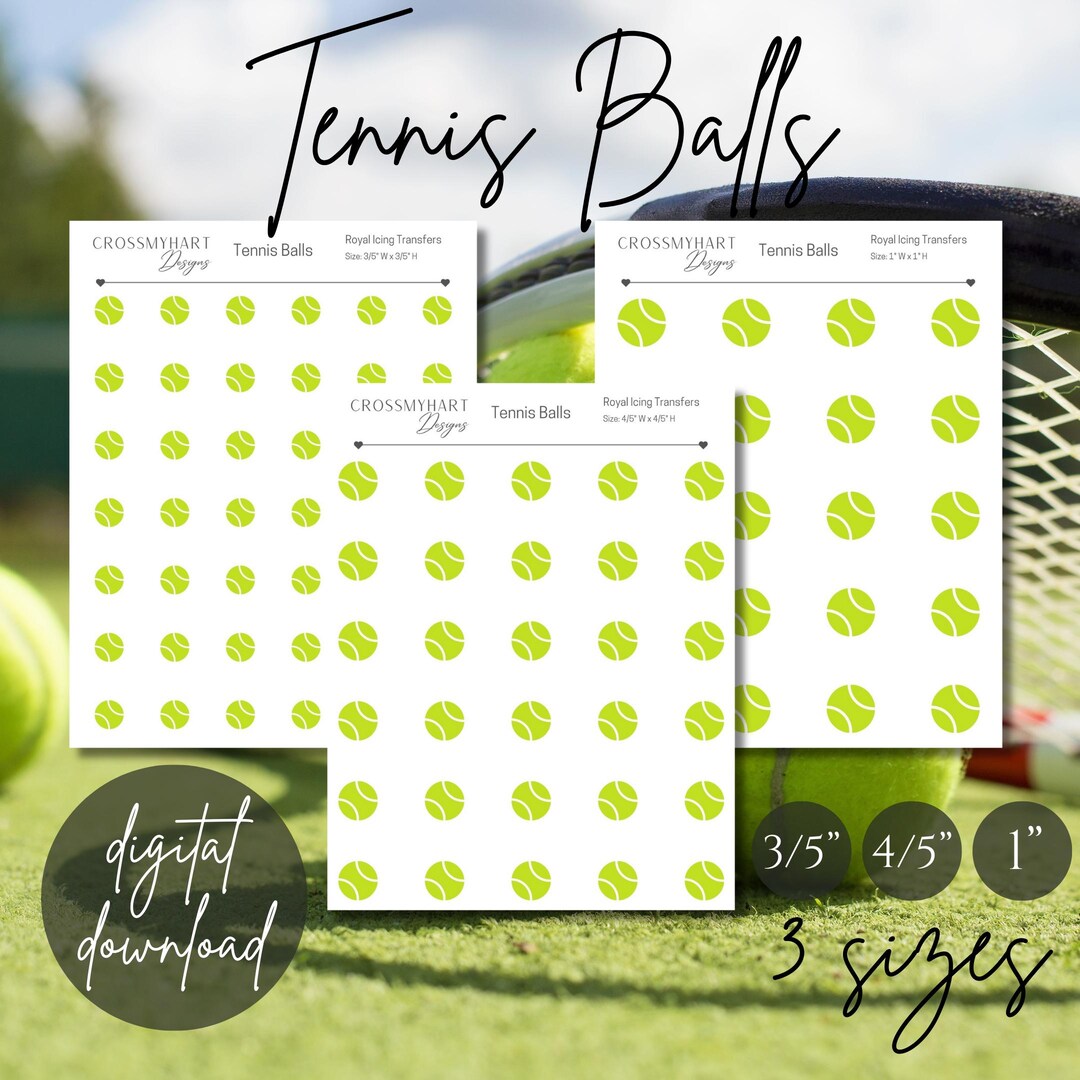 Tennis Ball Royal Icing Transfers (digital Download) - Etsy