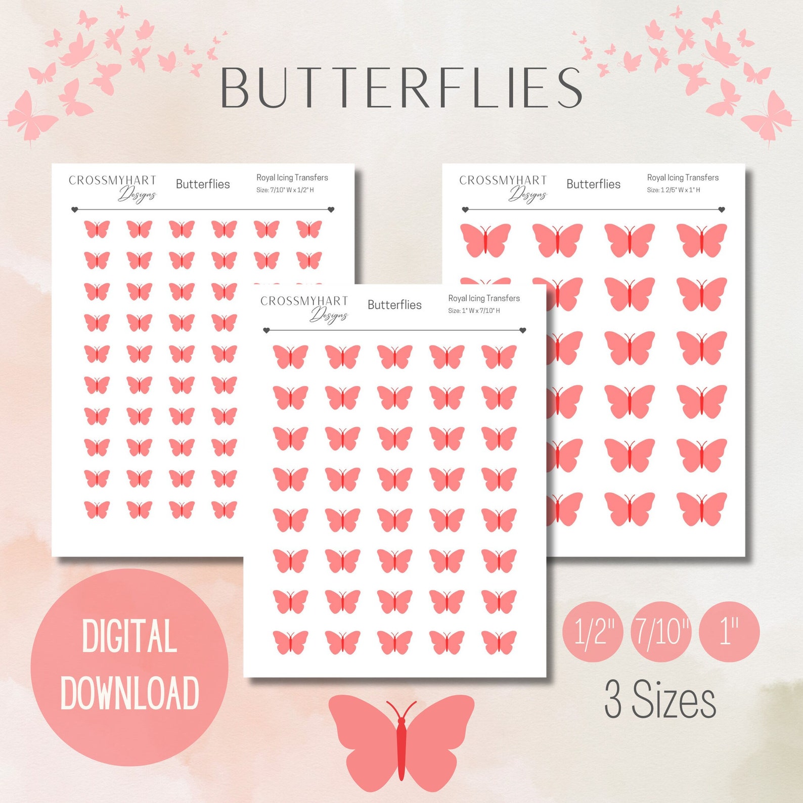 Butterflies Royal Icing Transfer Sheet Butterfly Royal Icing Transfers ...