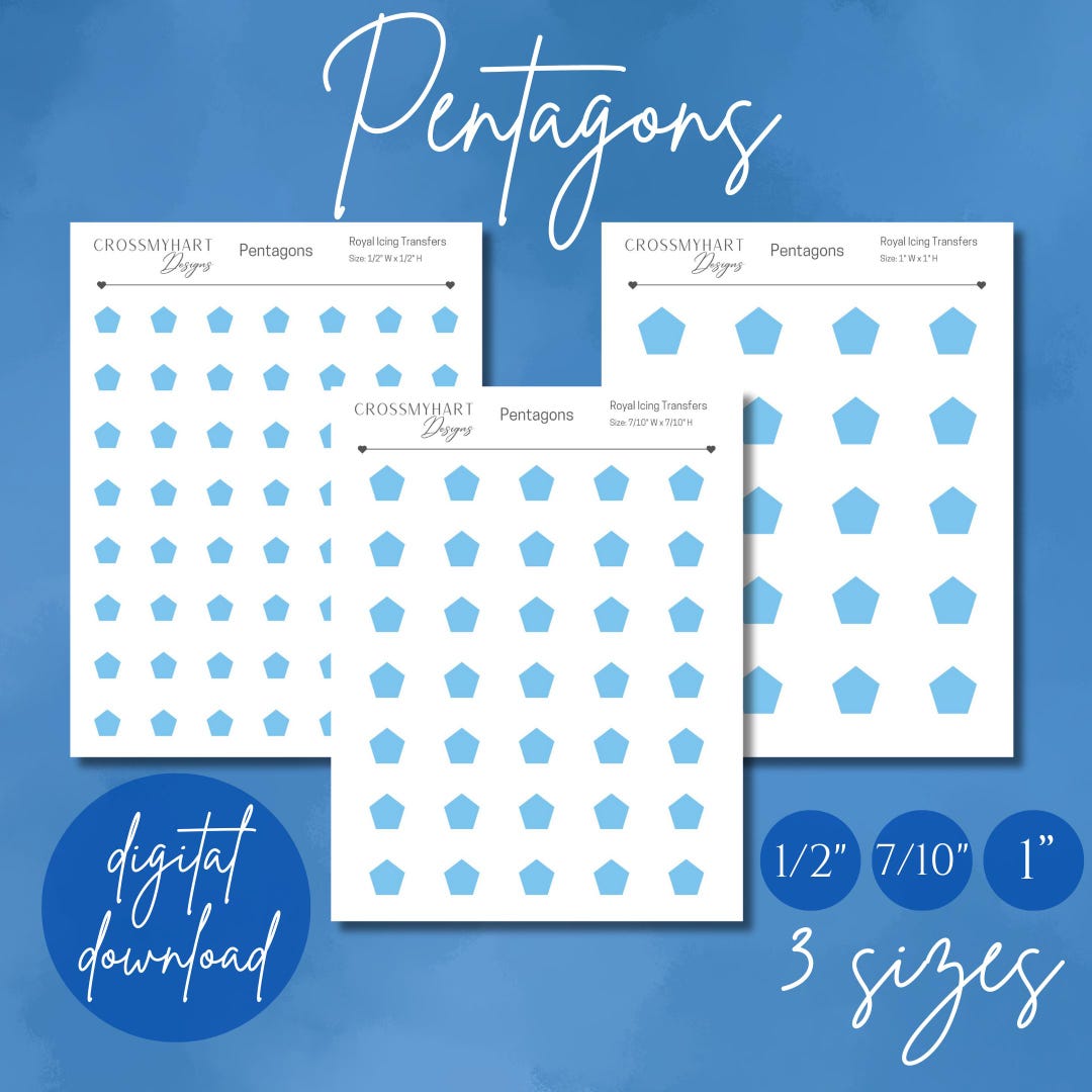 Pentagon Royal Icing Transfers (digital Download) - Etsy