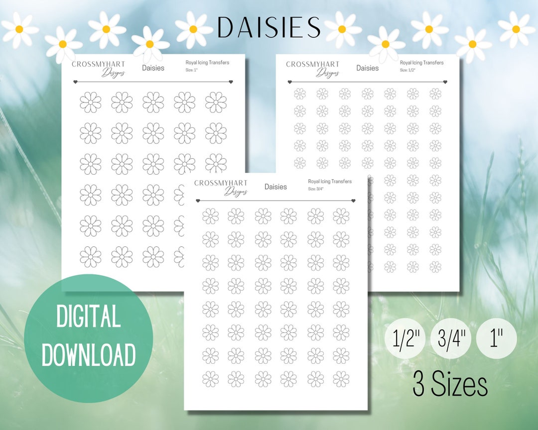 Daisy Royal Icing Transfer Sheet Daisy Flower Royal Icing - Etsy