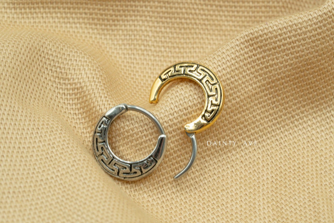 16G Aztec Pattern Clicker Hoop Nose Ring Septum Ring Seamless Hoop ...