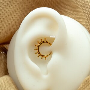 16G Sunshine Rays Clicker Ring Nose Ring Septum Ring Seamless Hoop ...