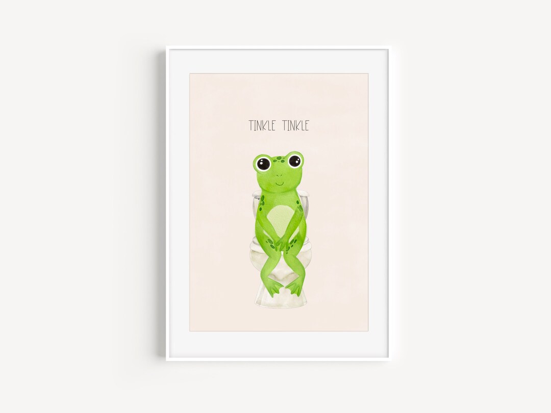 Downloadable Tinkle Tinkle Froggy Potty Bathroom Wall Art, Cute Kids Bathroom Wall Art Digital ...