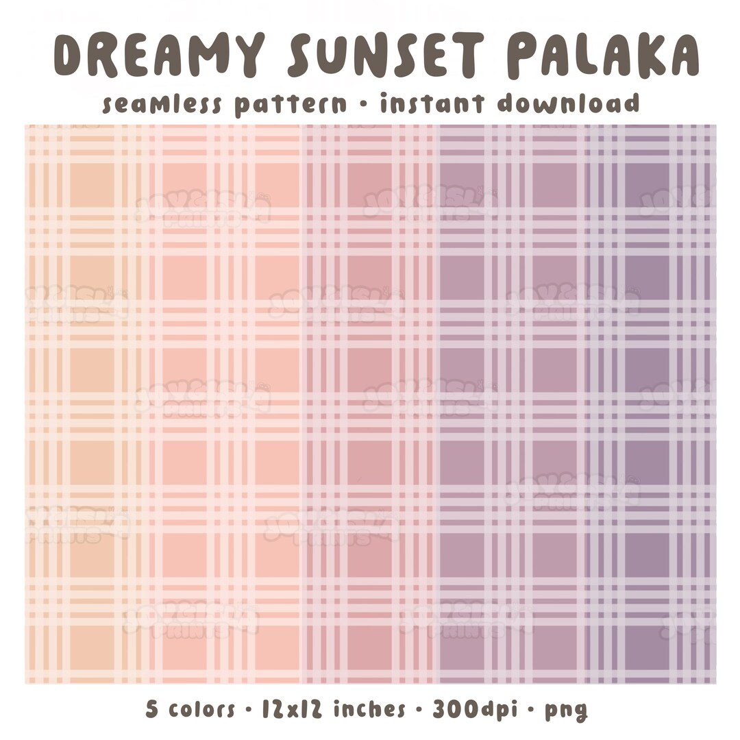 Dreamy Sunset Palaka Seamless Plaid Pattern • Instant Digital Download ...