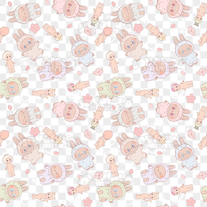 Magical Monsters Pastel Kawaii Seamless Pattern PNG | Instant Download ...