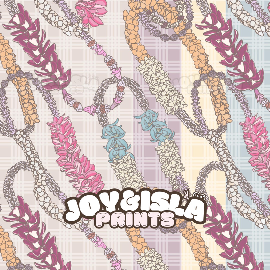 Modern Hawaiian Flower Lei Seamless Pattern | Puakenikeni Lokelani ...