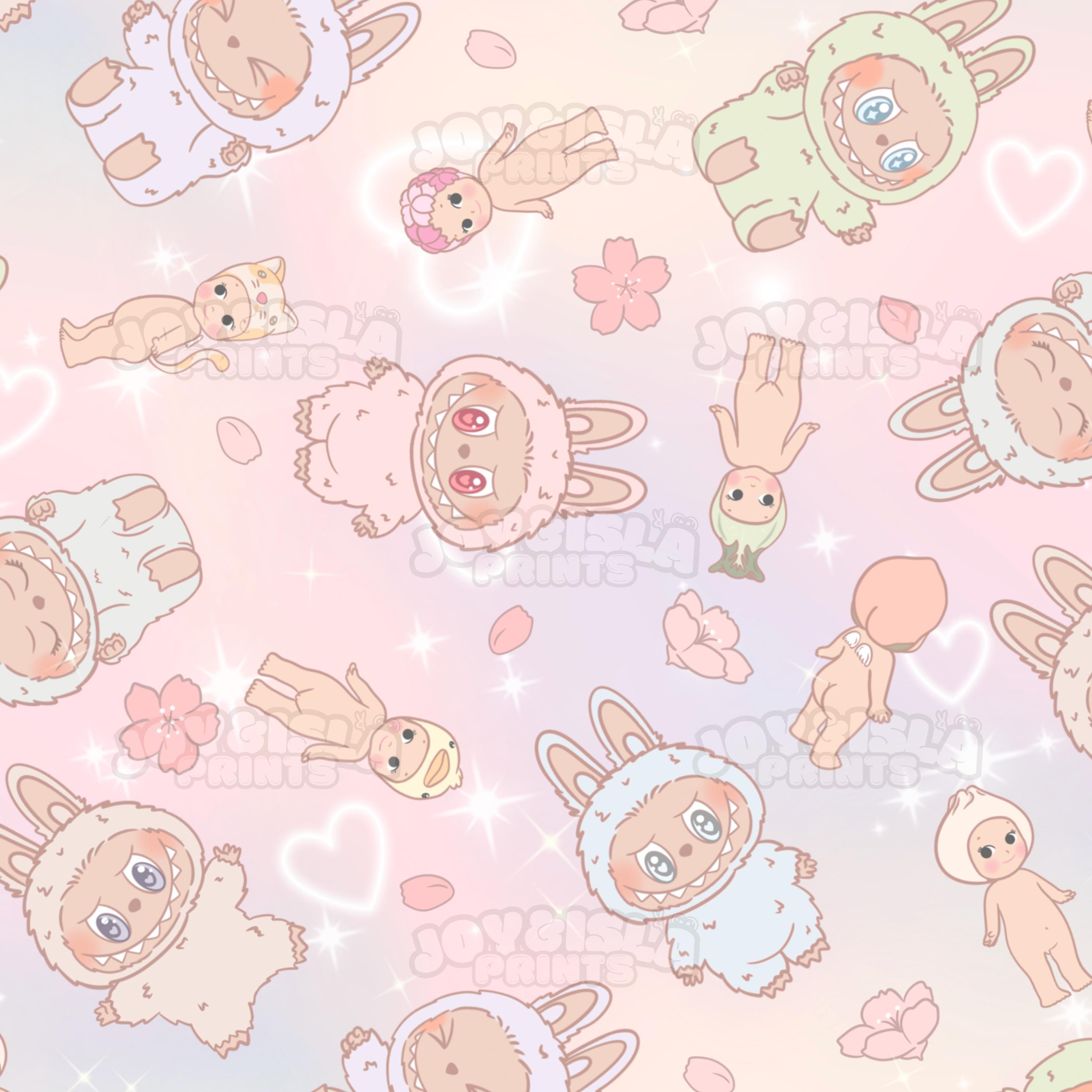 Magical Monsters Pastel Kawaii Seamless Pattern PNG | Instant Download ...
