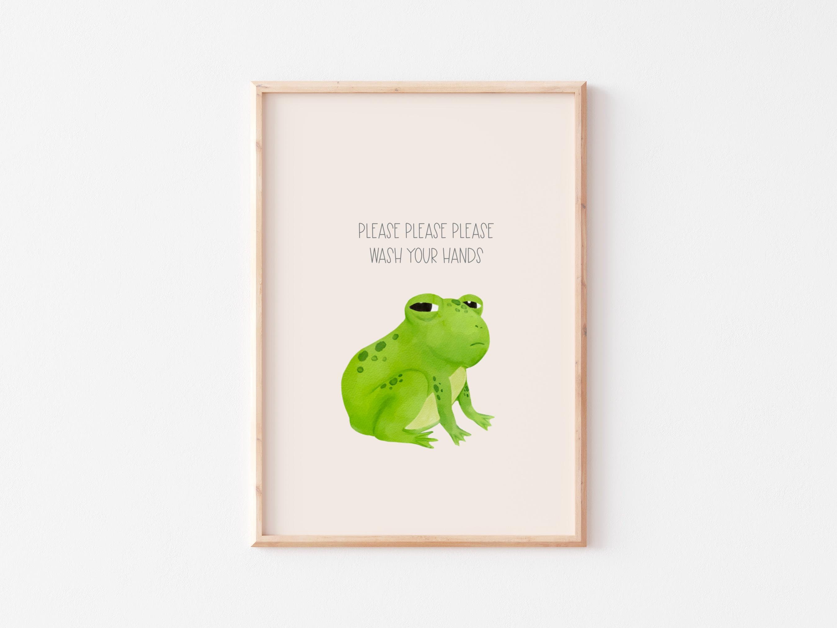 Downloadable Please Wash Your Hands Frog Bathroom Wall Art, Cute Kids ...