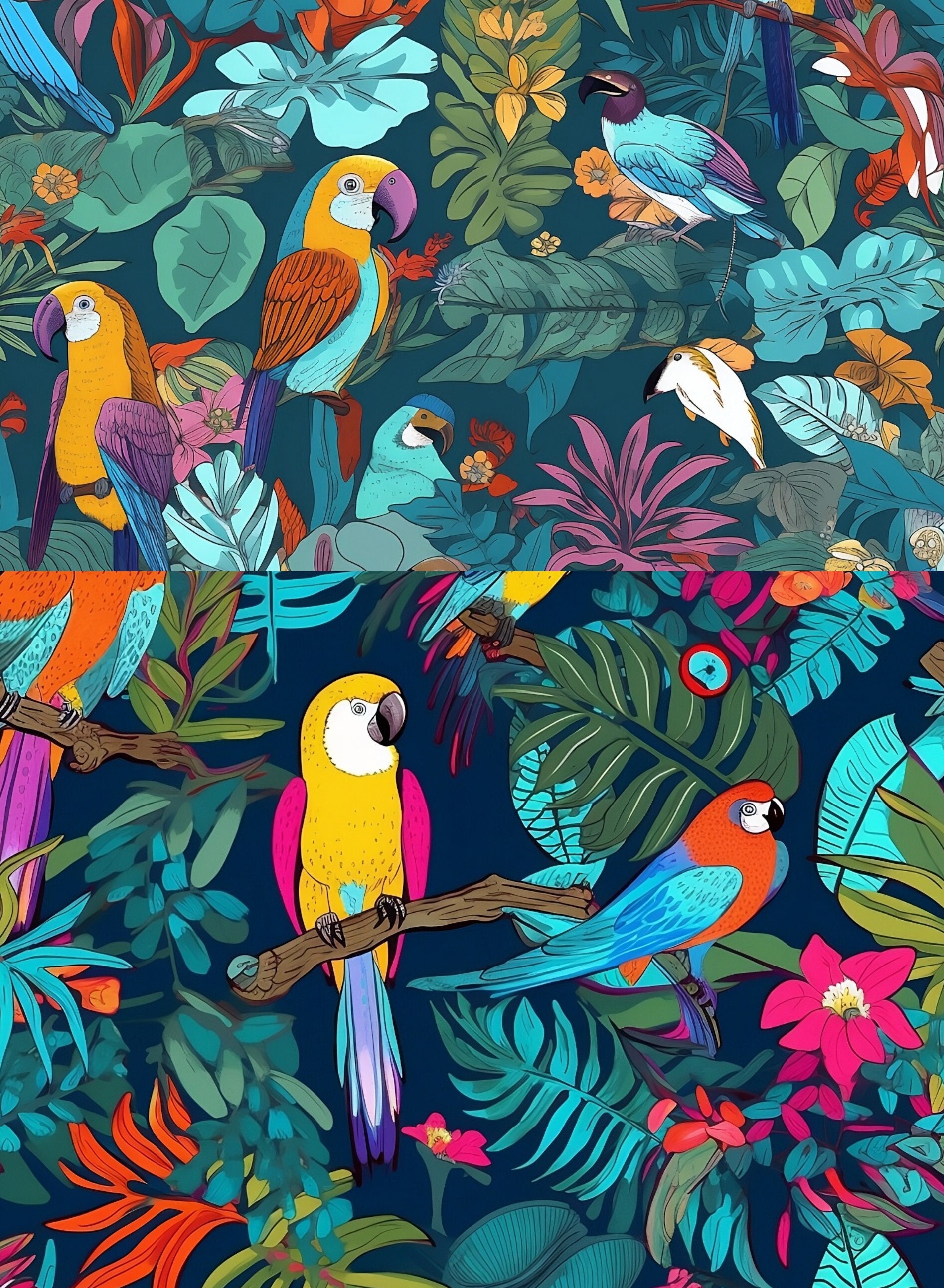 Parrots Pattern - Etsy