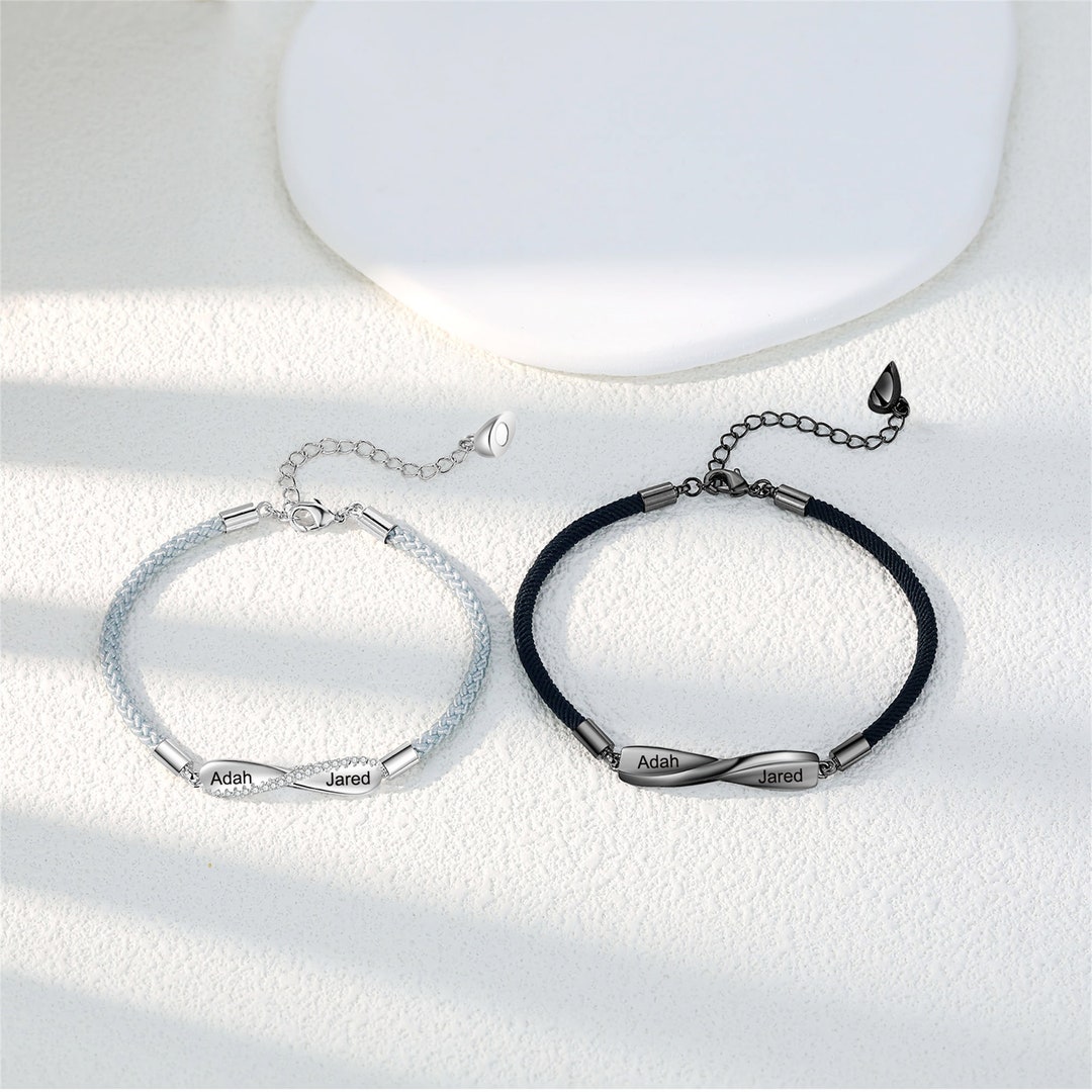 Custom 2 Name Bracelet for Men Womenpersonalized Bracelet for - Etsy