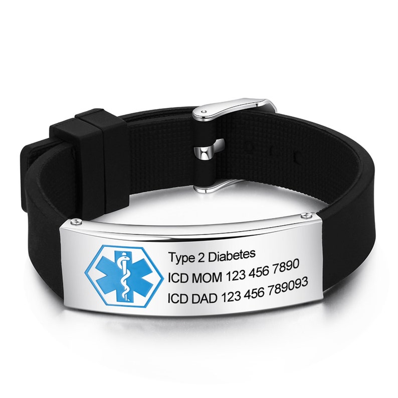 Custom Medical Alert Bracelet for Men Womenmedical ID - Etsy