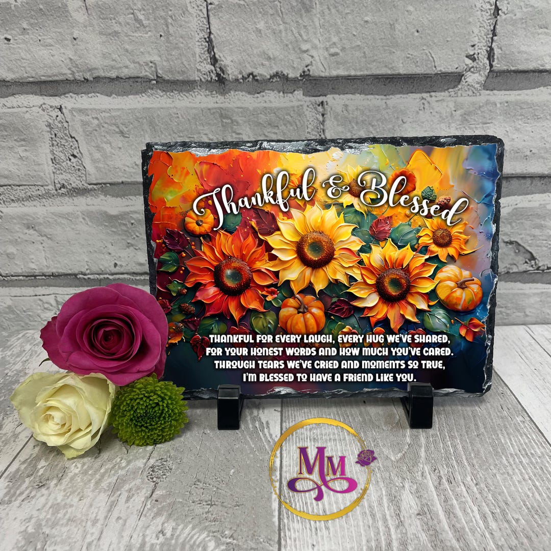 Thankful & Blessed Slate Bundle - Digital PNG Files for Sublimation ...