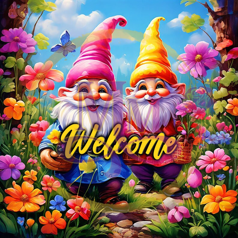 Welcome Gnomes Bundle- Digital Png Files - for Windspinners or Other ...