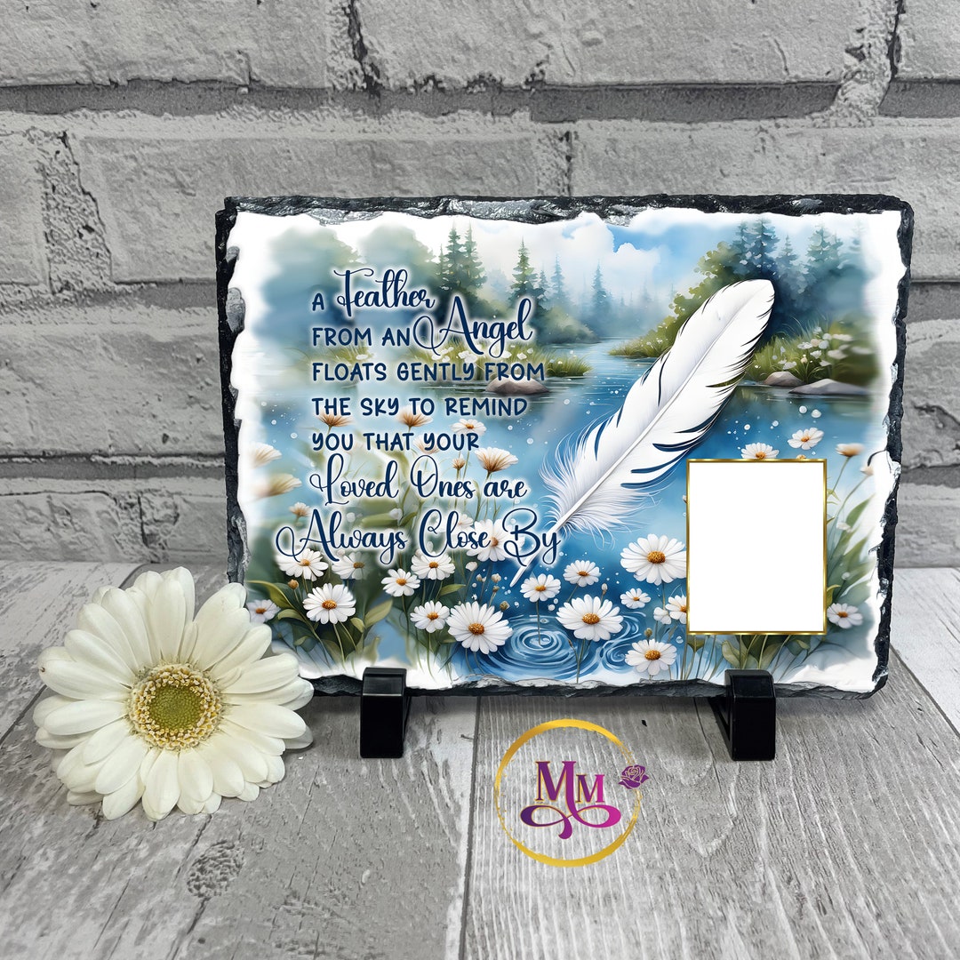 A Feather Memorial Slate Bundle Digital PNG File for Sublimation Slates ...