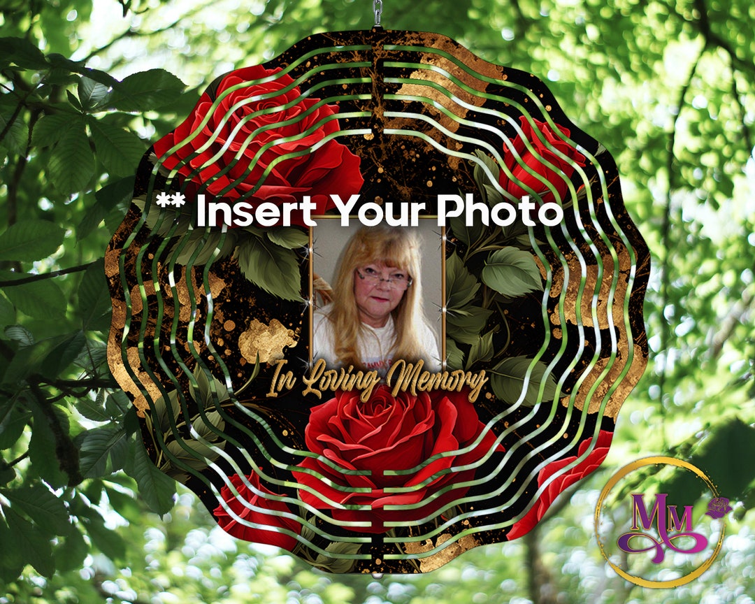 Red Rose Memorial Add Photo Digital Png Files for Wind Spinners or ...