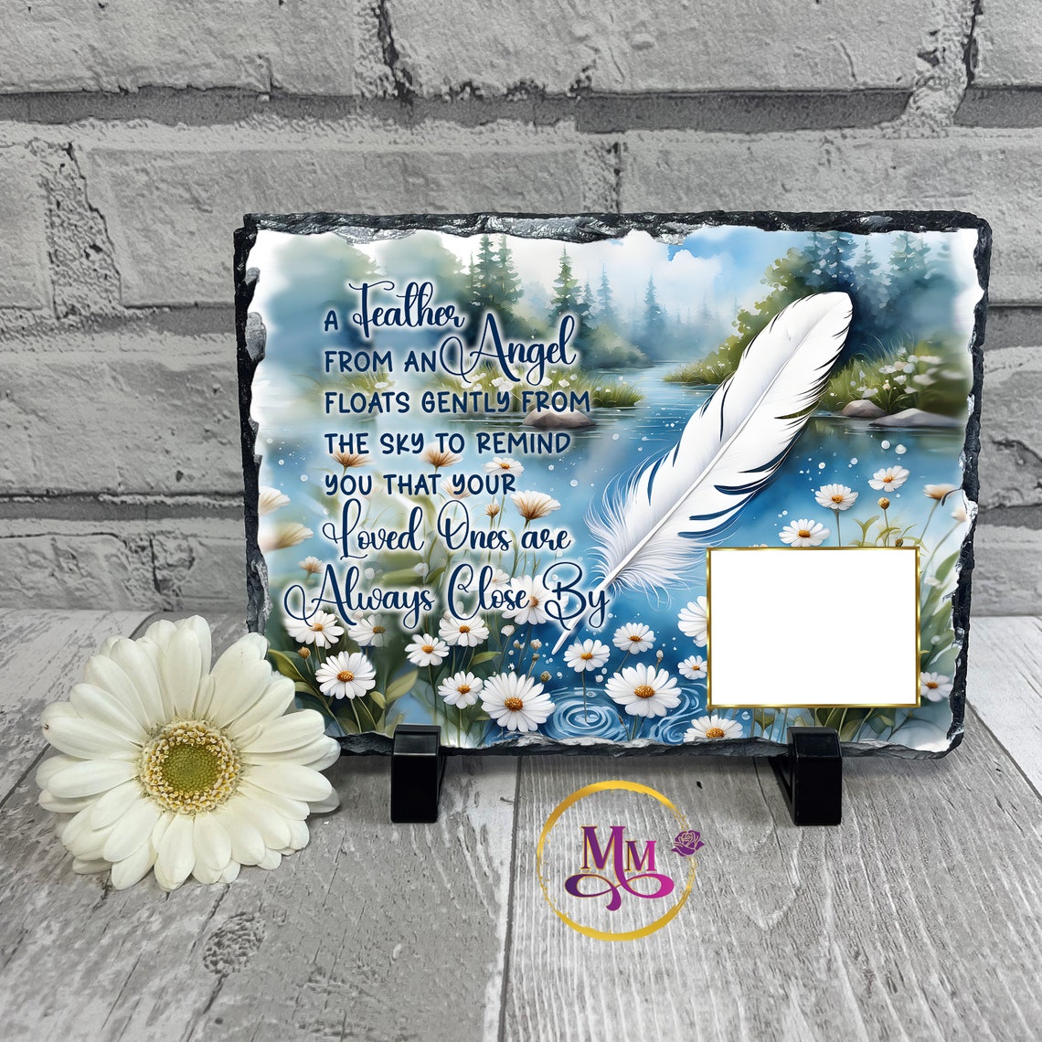 A Feather Memorial Slate Bundle Digital PNG File for Sublimation Slates ...