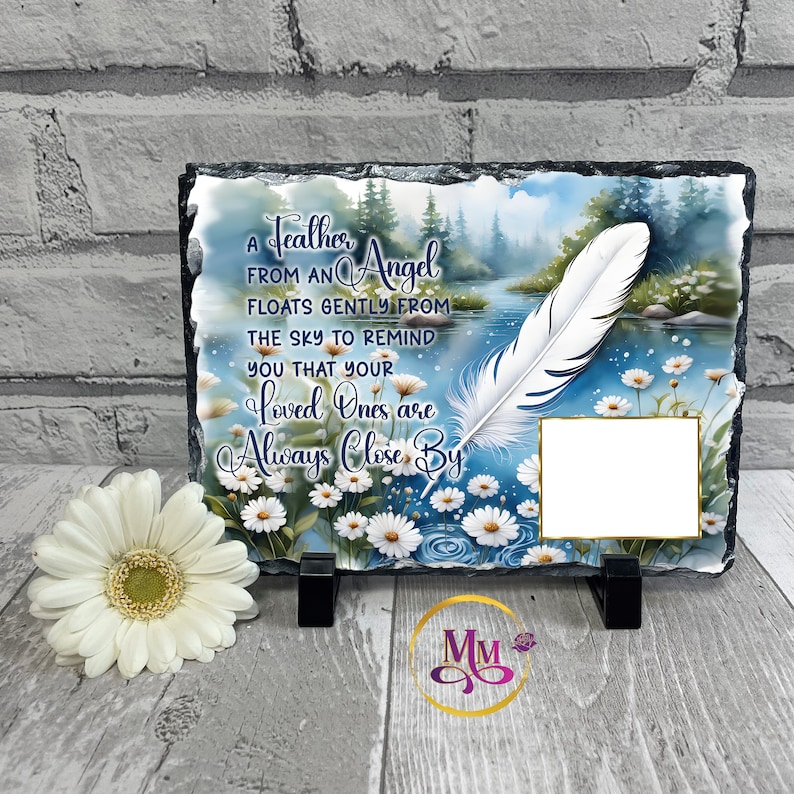 A Feather Memorial Slate Bundle Digital PNG File for Sublimation Slates ...