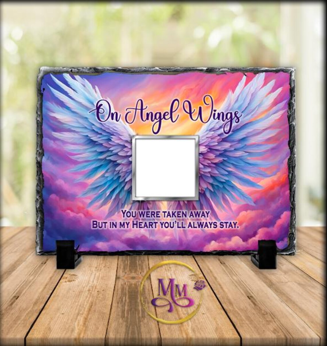 On Angel Wings Memorial Slate Bundle - Digital PNG File for Sublimation ...
