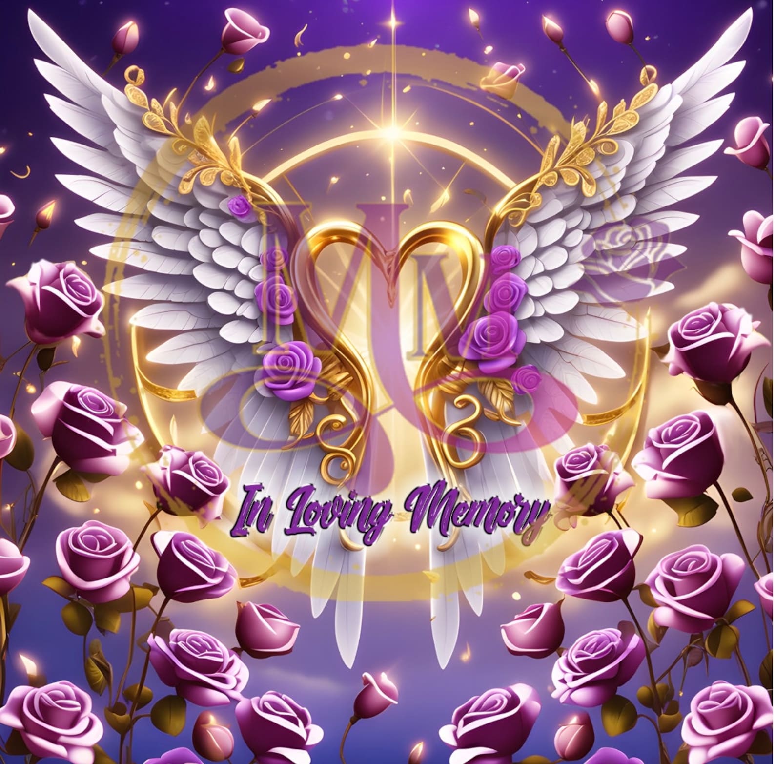 In Loving Memory Purple Roses - Png - Windspinner - Digital File - Etsy