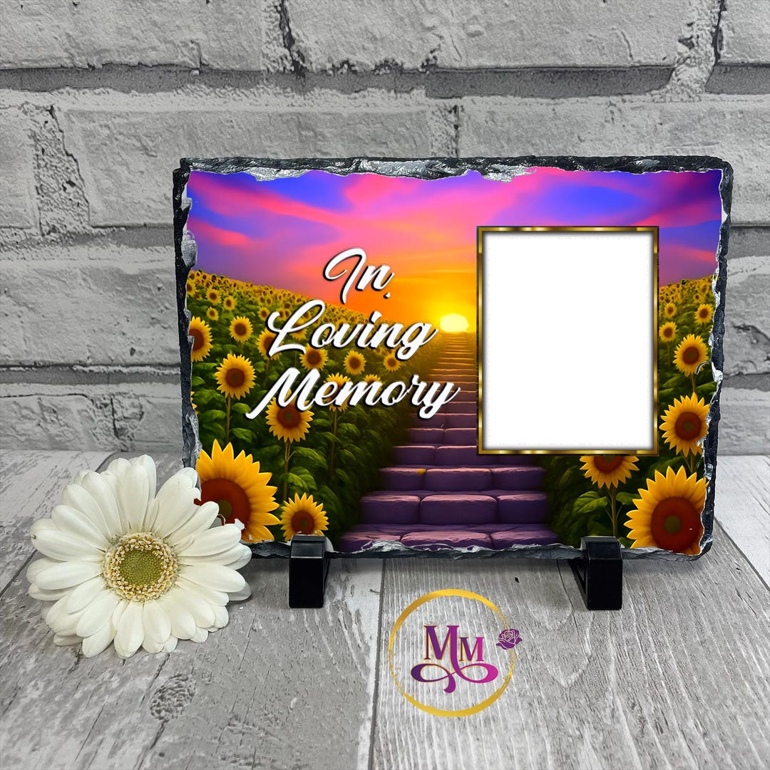 In Loving Memory/stairway to Heaven Sunflowers -memorial Slate Bundle ...