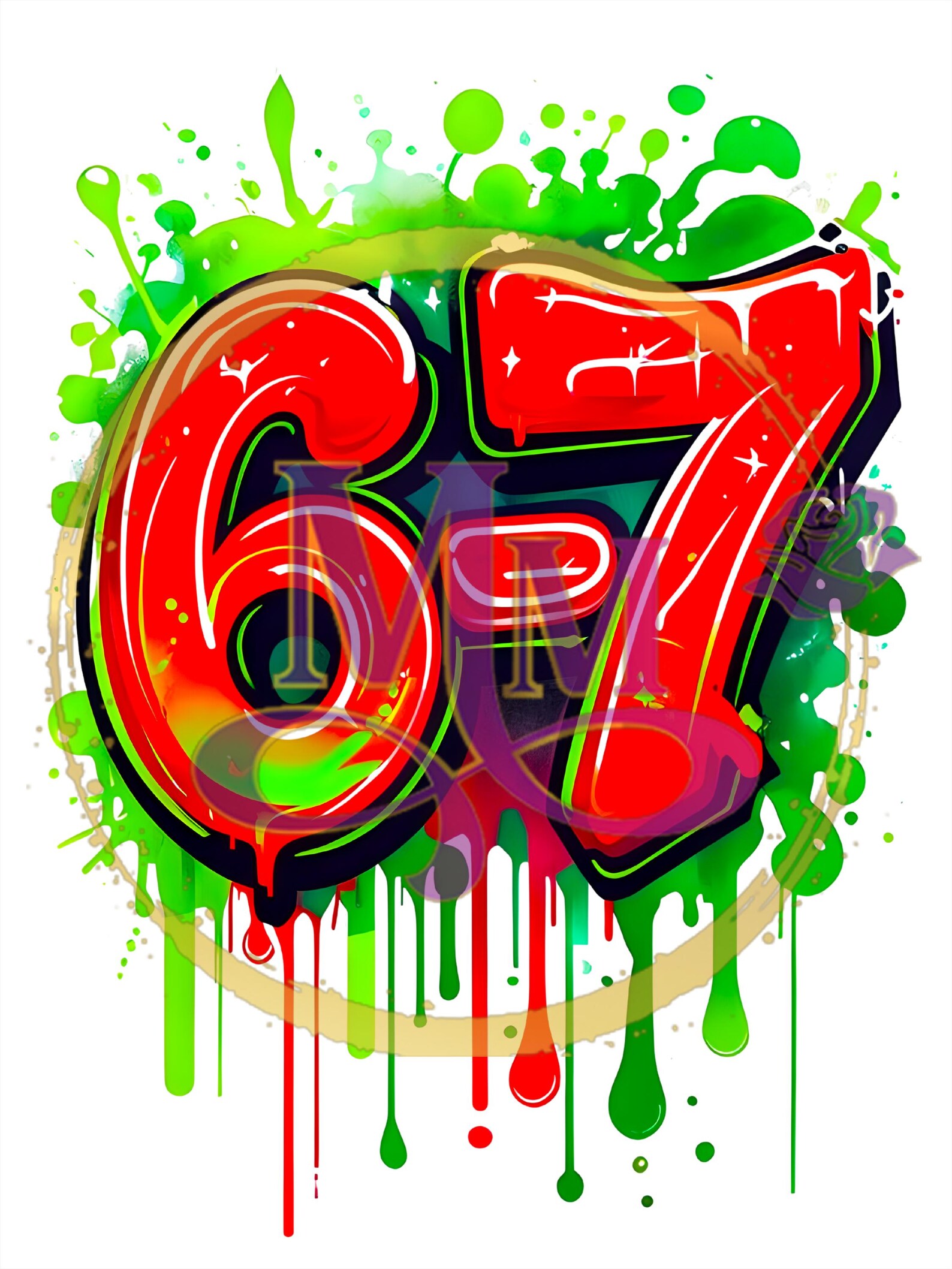 6 7 Numbers Digital Design Bundle - Digital Png's for T-shirts, Mugs ...