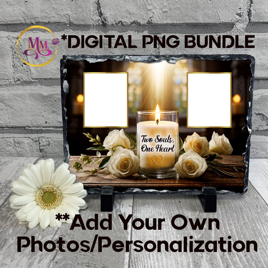 Two Souls, One Heart Wedding/union Slate Bundle - Digital PNG File for ...