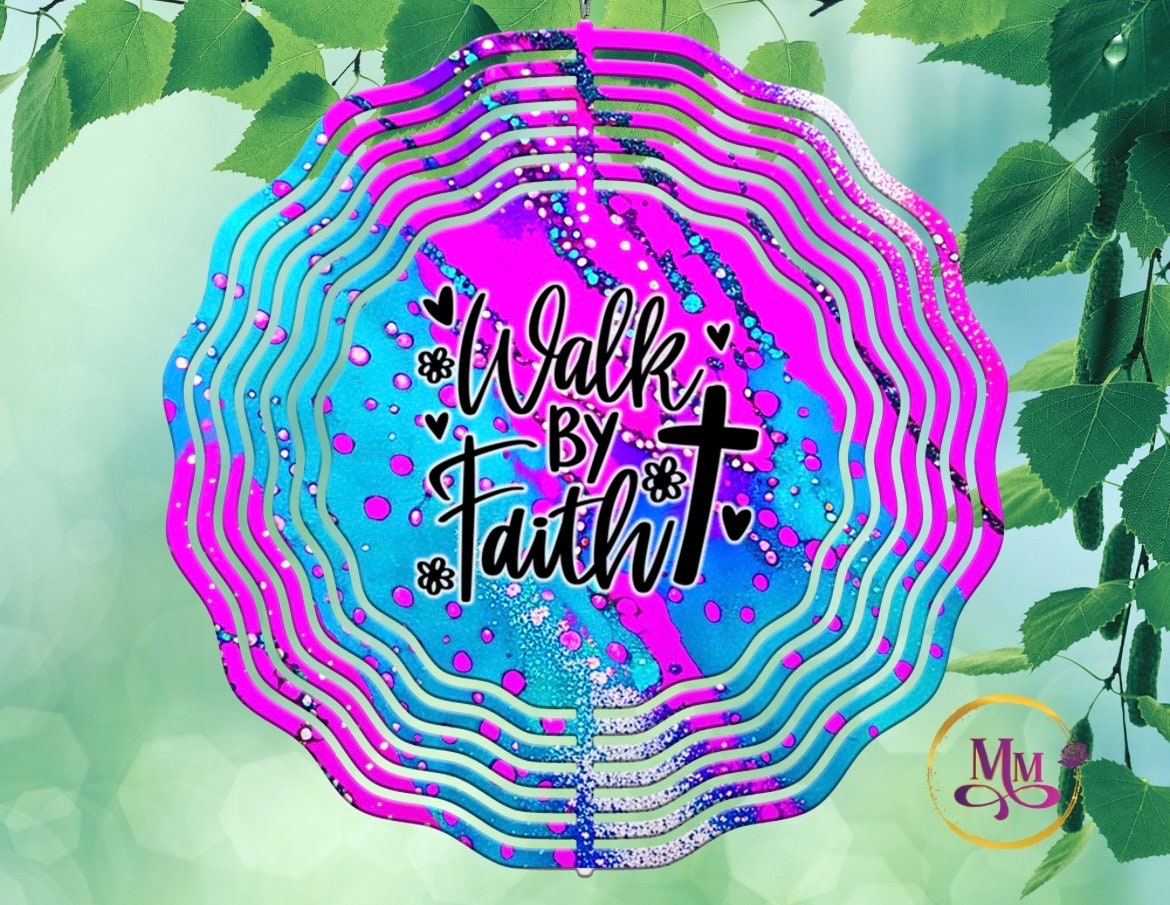 Digital Wind Spinner Design - Walk by Faith - Etsy