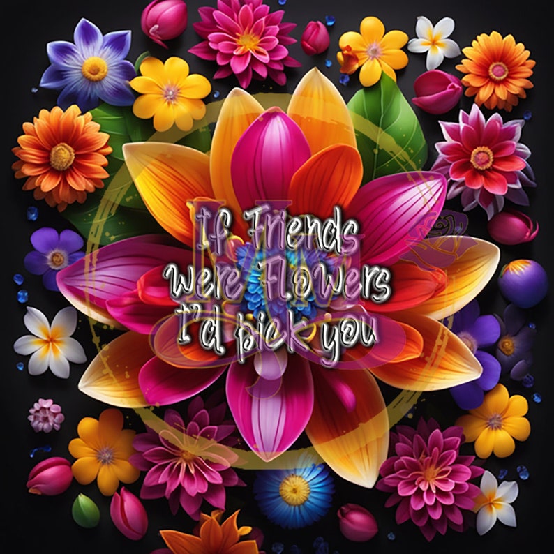 If Friends Were Flowers - Digital Png File - for Windspinners or Other ...