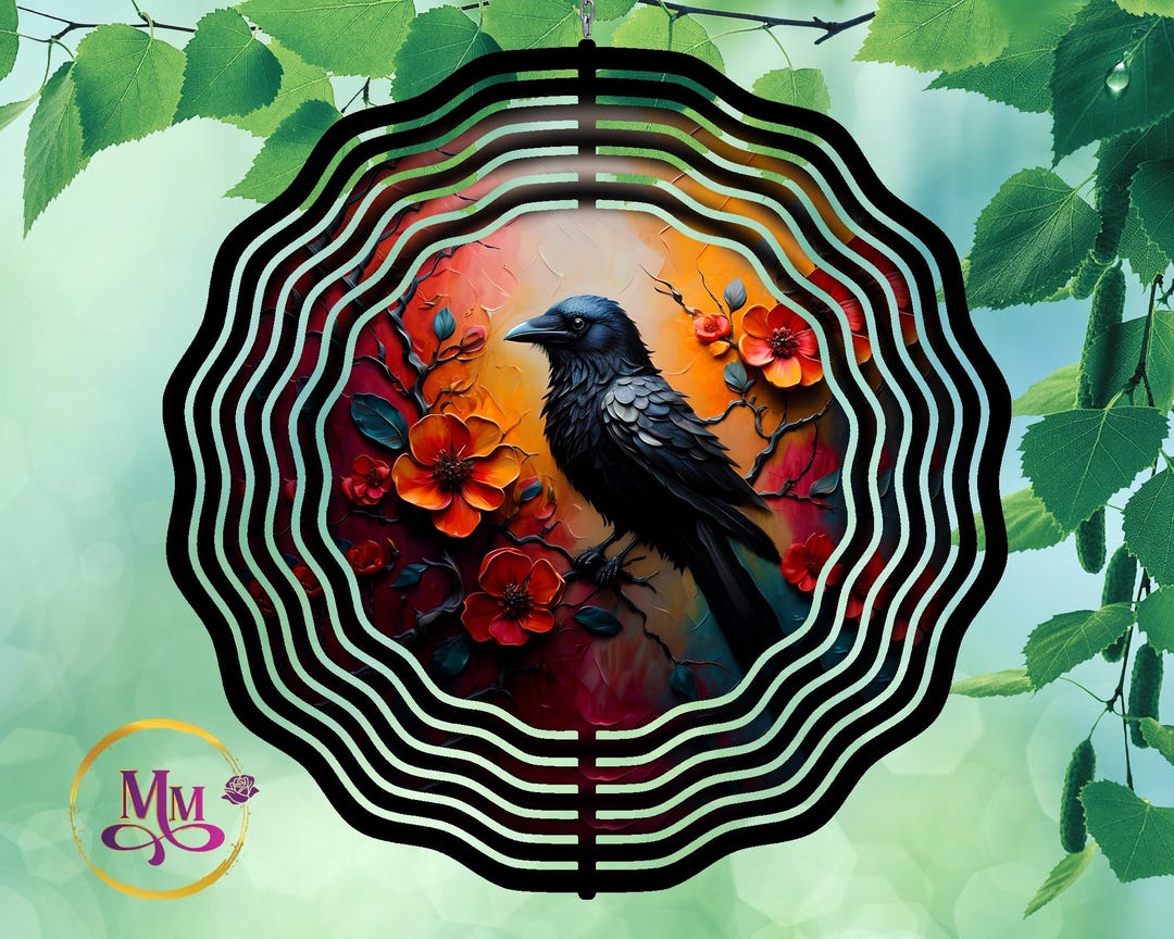 Raven/crow Wind Spinner- Digital Png File - for Sublimation or Other ...