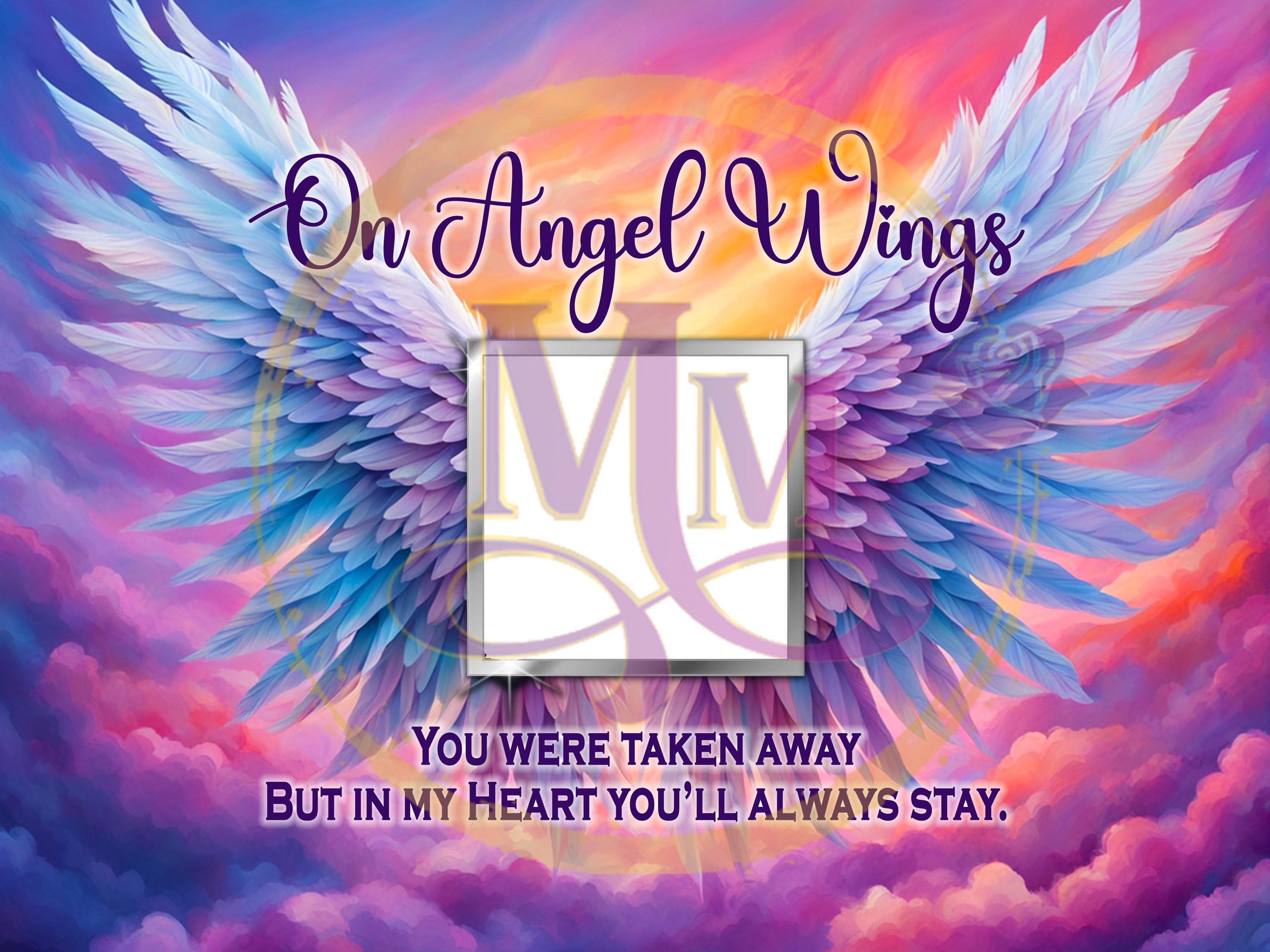 On Angel Wings Memorial Slate Bundle - Digital PNG File for Sublimation ...