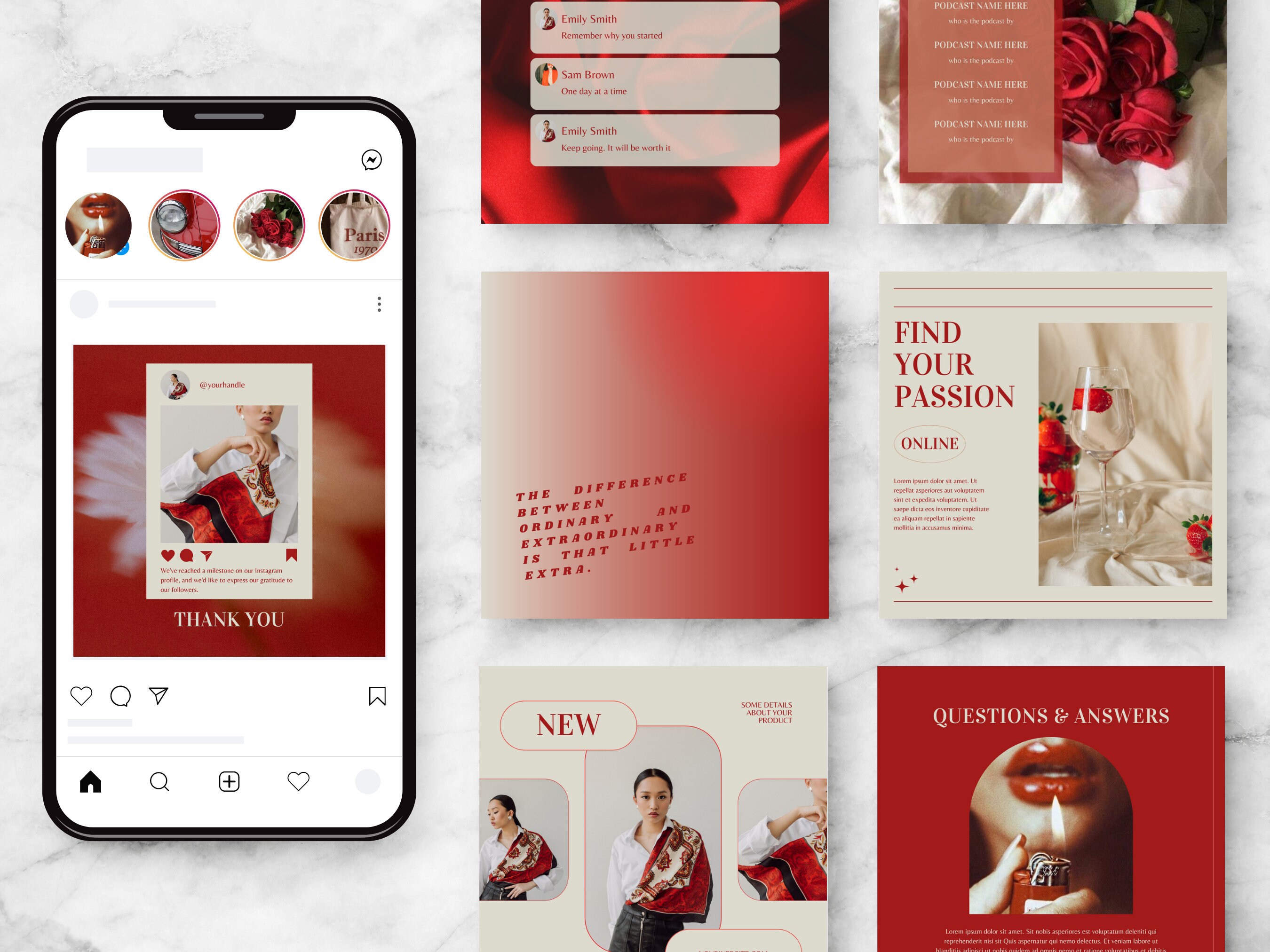 600 Red Instagram Template Edit in Canva Small Business, Blogger ...