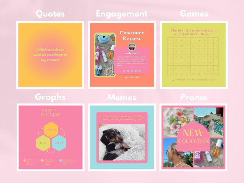 200 Bright Y2K Instagram Post Templates Social Media Manager - Etsy