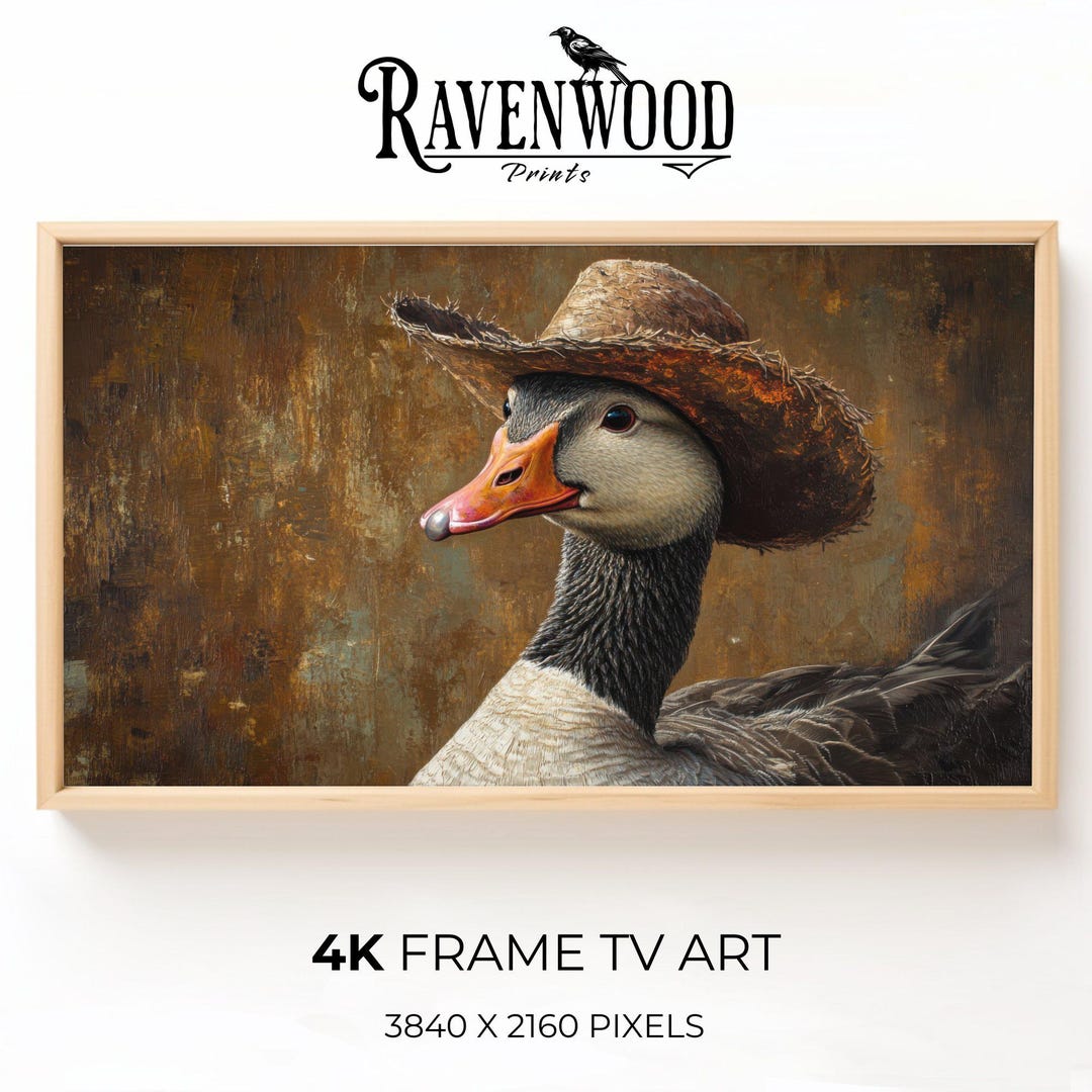 Goose With Cowboy Hat Digital Art, Rustic Animal Digital Download ...