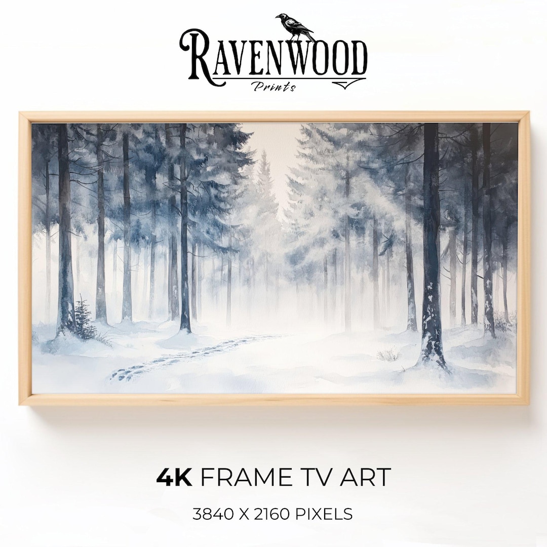 Winter Wonderland Digital Download, Forest Landscape Art, Snowy Trees ...