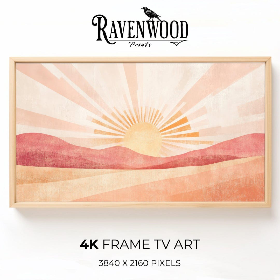 Mid Century Modern Sun Art, Abstract Sunrise Digital Download ...