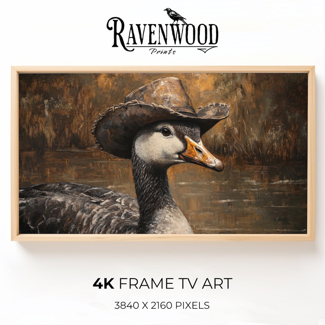 Goose With Cowboy Hat Digital Download, Rustic Farmhouse Animal Art ...