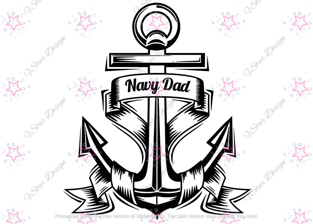Navy Dad Anchor, Navy Dad, SVG File, Cut File, PNG File, Digital ...