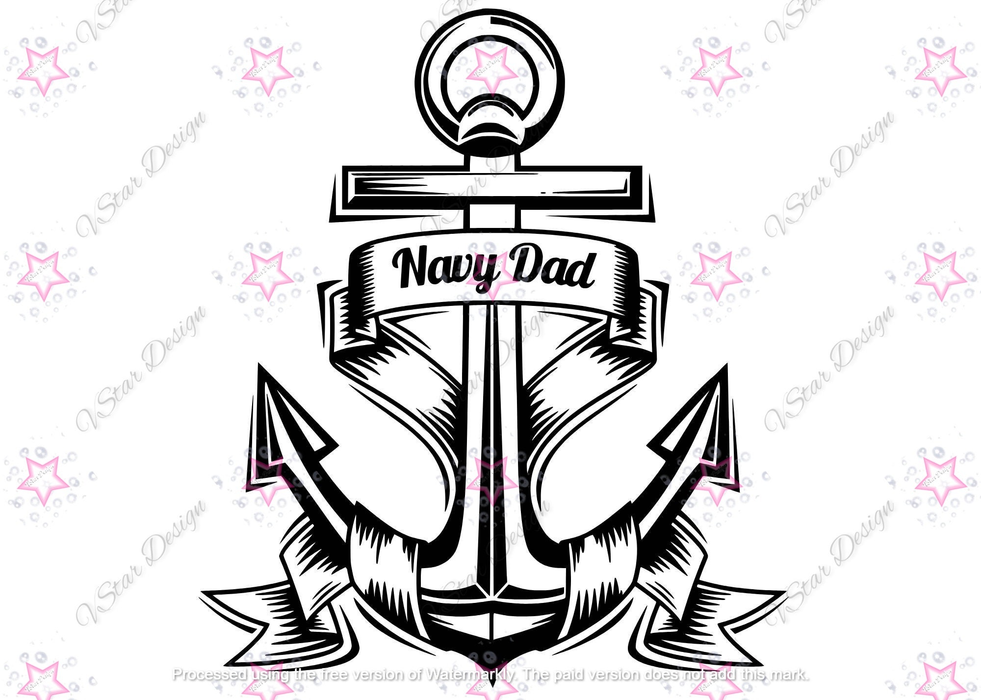 Navy Dad Anchor, Navy Dad, SVG File, Cut File, PNG File, Digital ...
