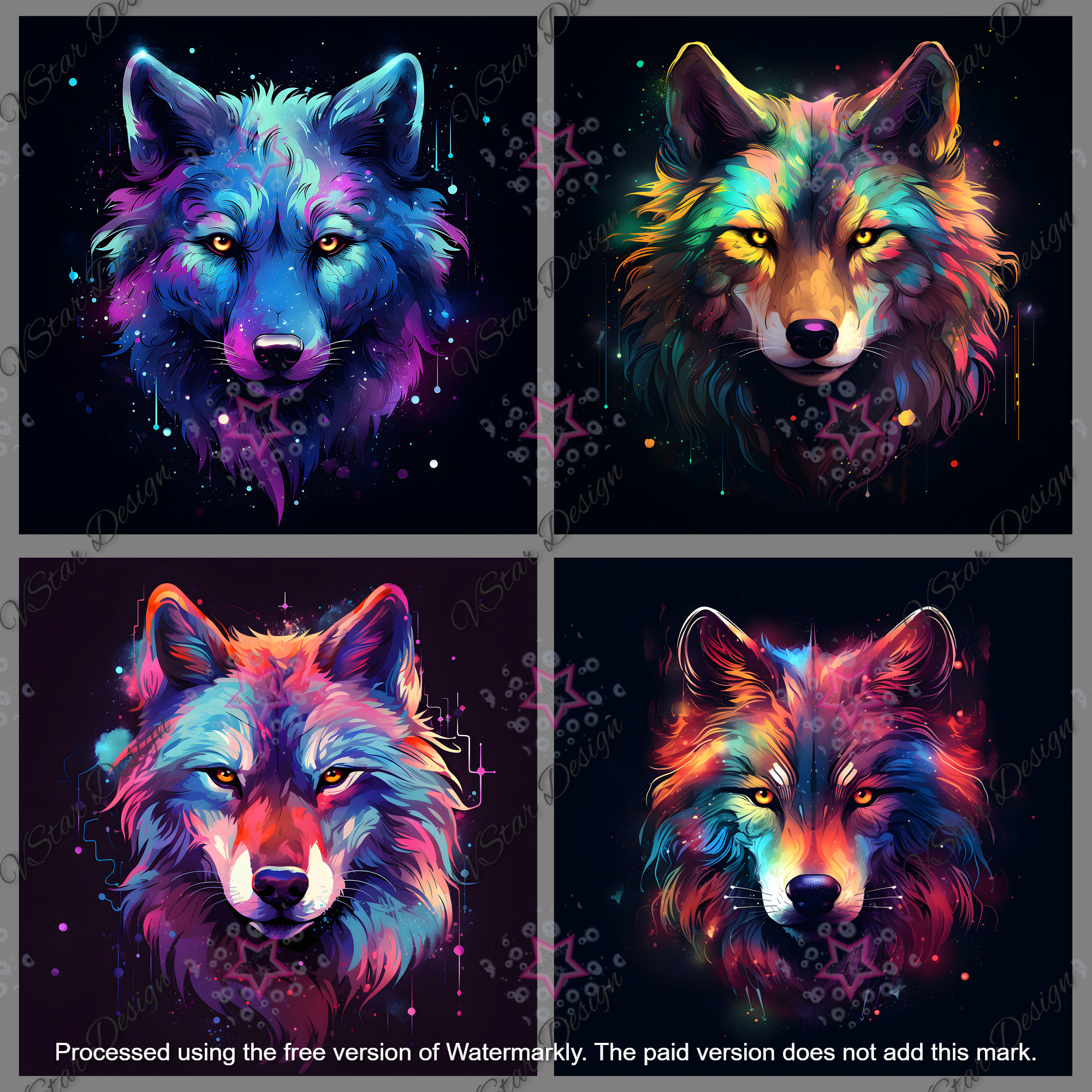 Wolf Pack, Digital Prints, Set of 4, Square Prints, Animal Wall Art ...