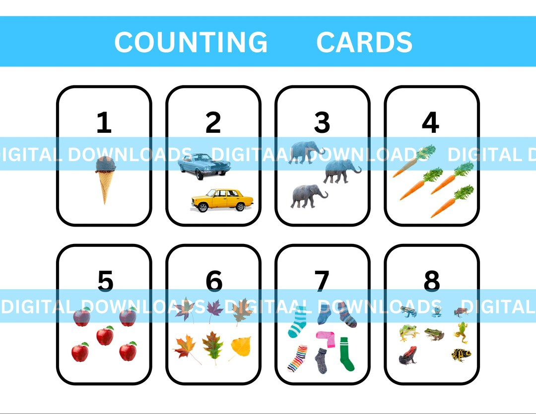 Counting Flash Cards Early Education - Etsy