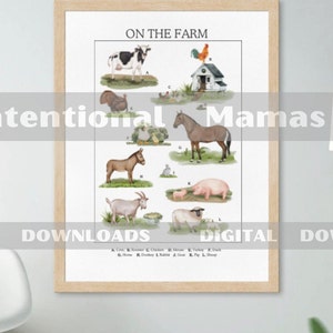Farm Animals Poster - Etsy