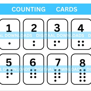 Number Dot Counting Flash Cards - Etsy