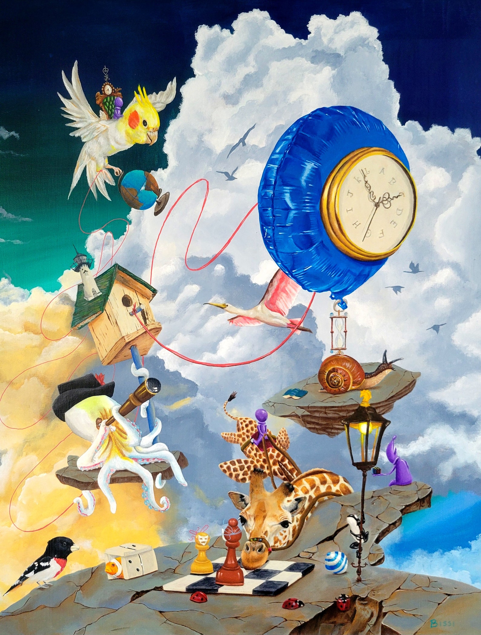 Painting: 'the Right Time'. Art by Bissi. Acrylic Painting. - Etsy