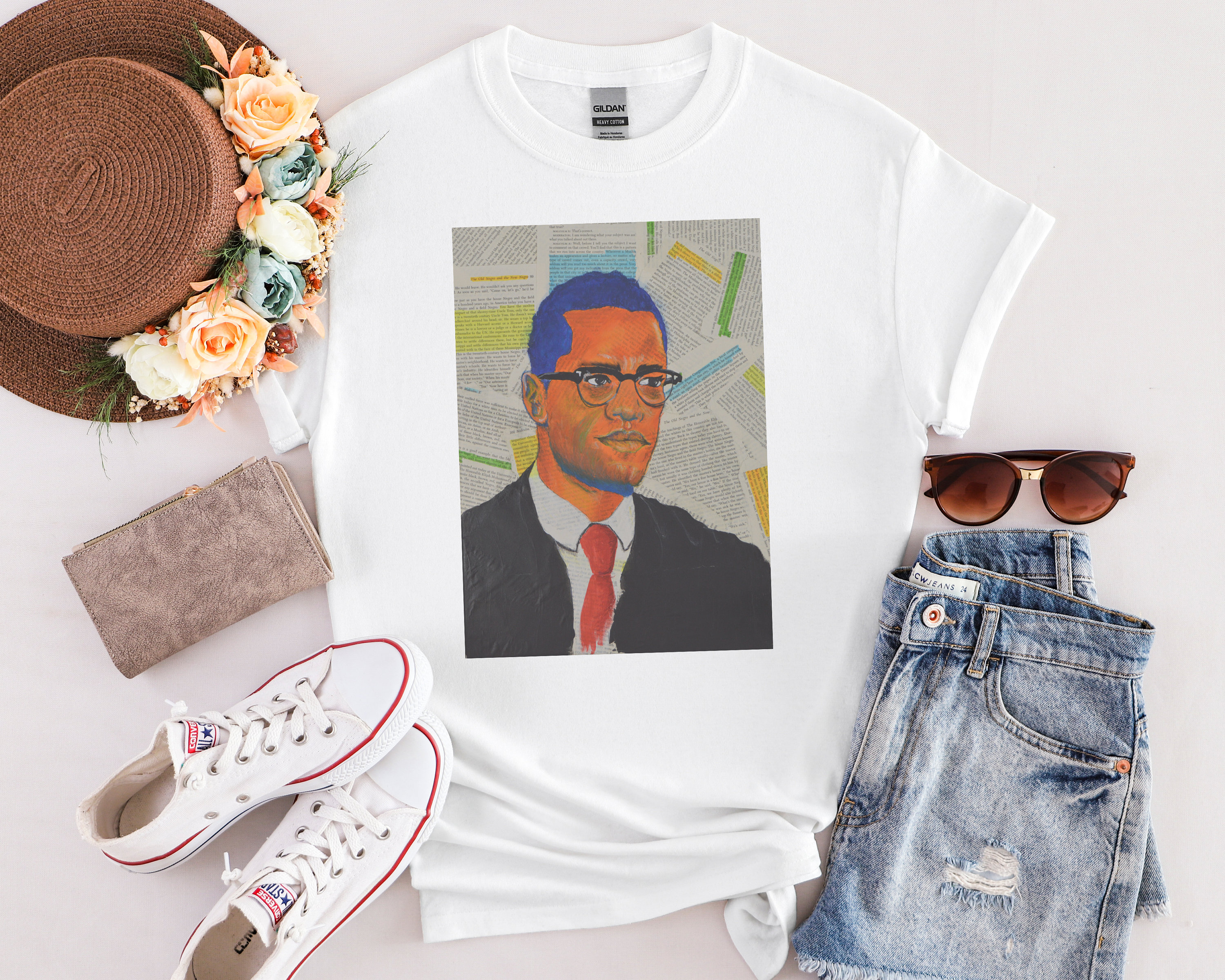 Malcolm X Painting Tee, Malcolm X, Painting - Etsy