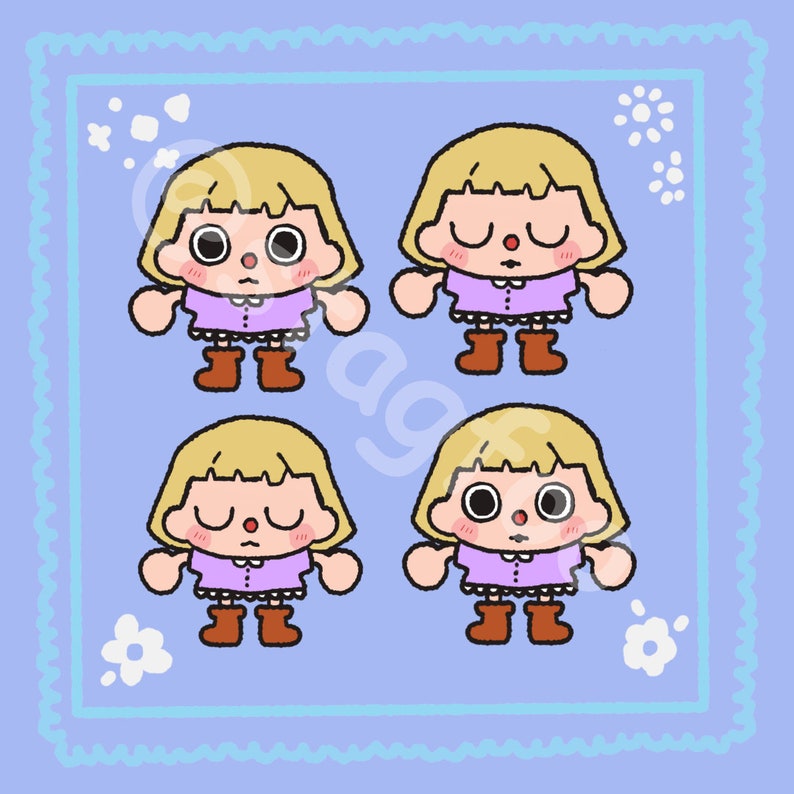 Chibi Blonde Girl Pngtuber Model Mouth Blinking Streamer - Etsy