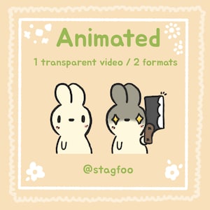 Animated Twitch Emote 1x Animated Bunny Twitch Meme Emotes - Cute Knife ...