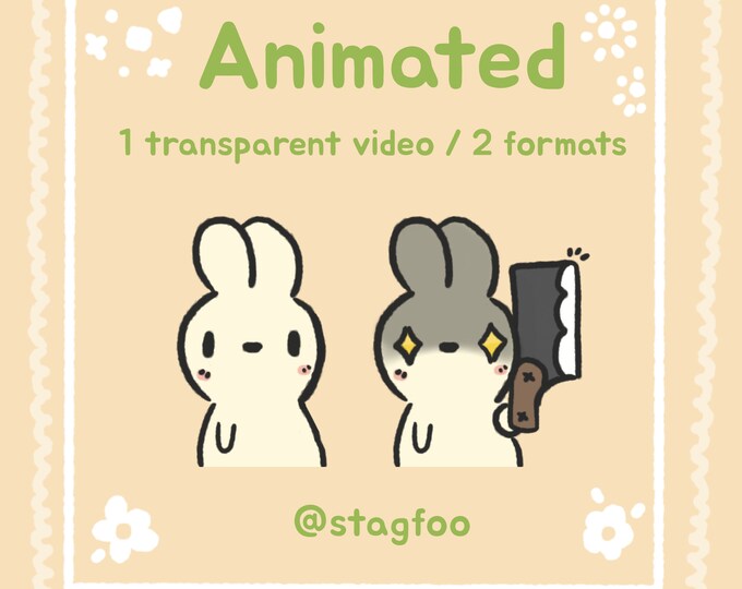 Animated Twitch Emote 1x Animated Bunny Twitch Meme Emotes - Cute Knife ...