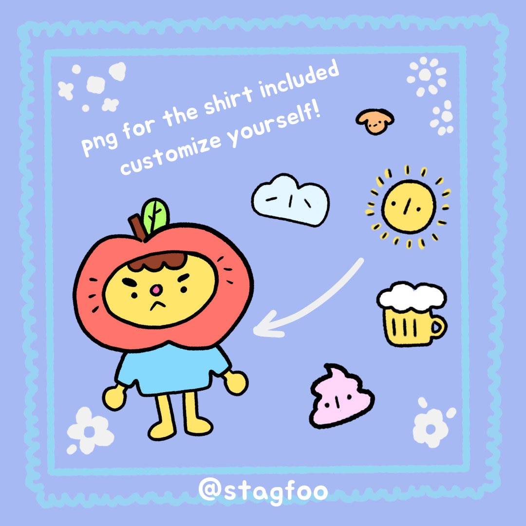 Chibi Fruit Folk Pngtuber Model , Mouth + Blinking , Streamer Vtuber ...