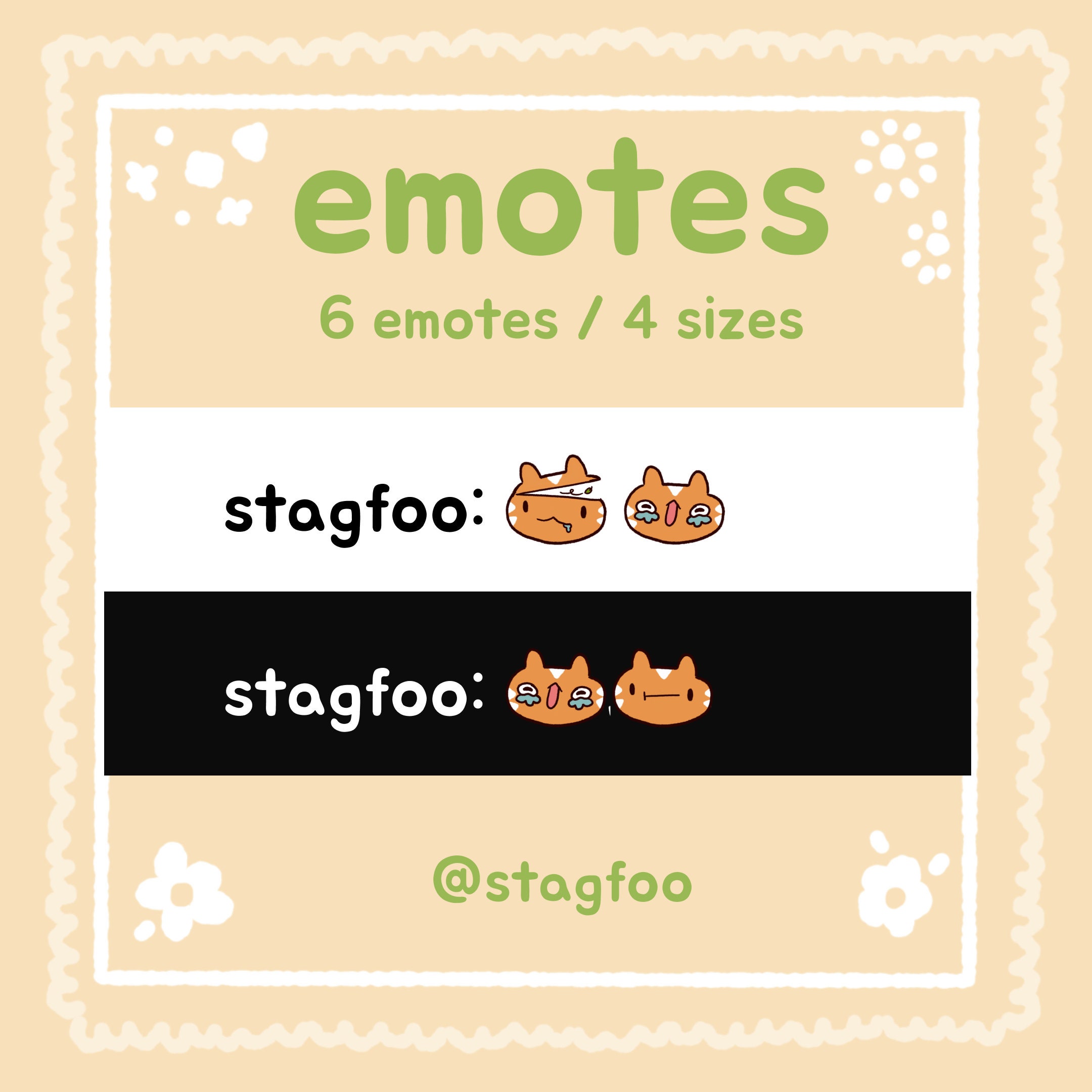 Tabby Cat Orange Cat Emotes 6 Cute Cat Twitch Emotes in 4 Sizes Emote ...